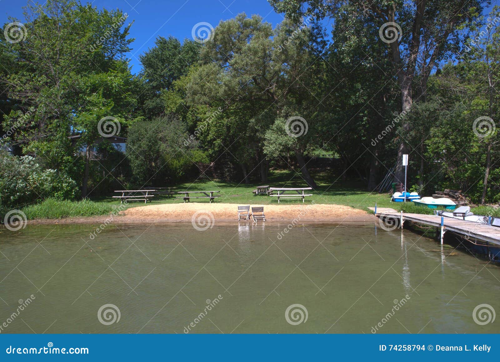 Beach on Lake Benedict stock photo. Image of sand, lake - 74258794