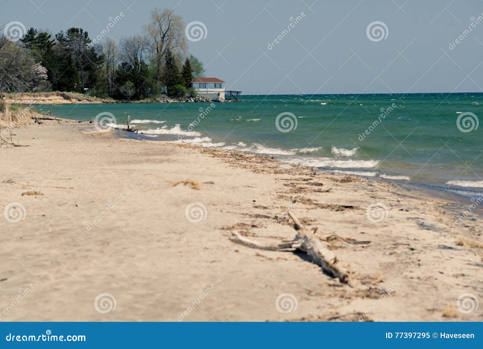 Beach at Lake Huron stock image. Image of lake, scenic - 77397295