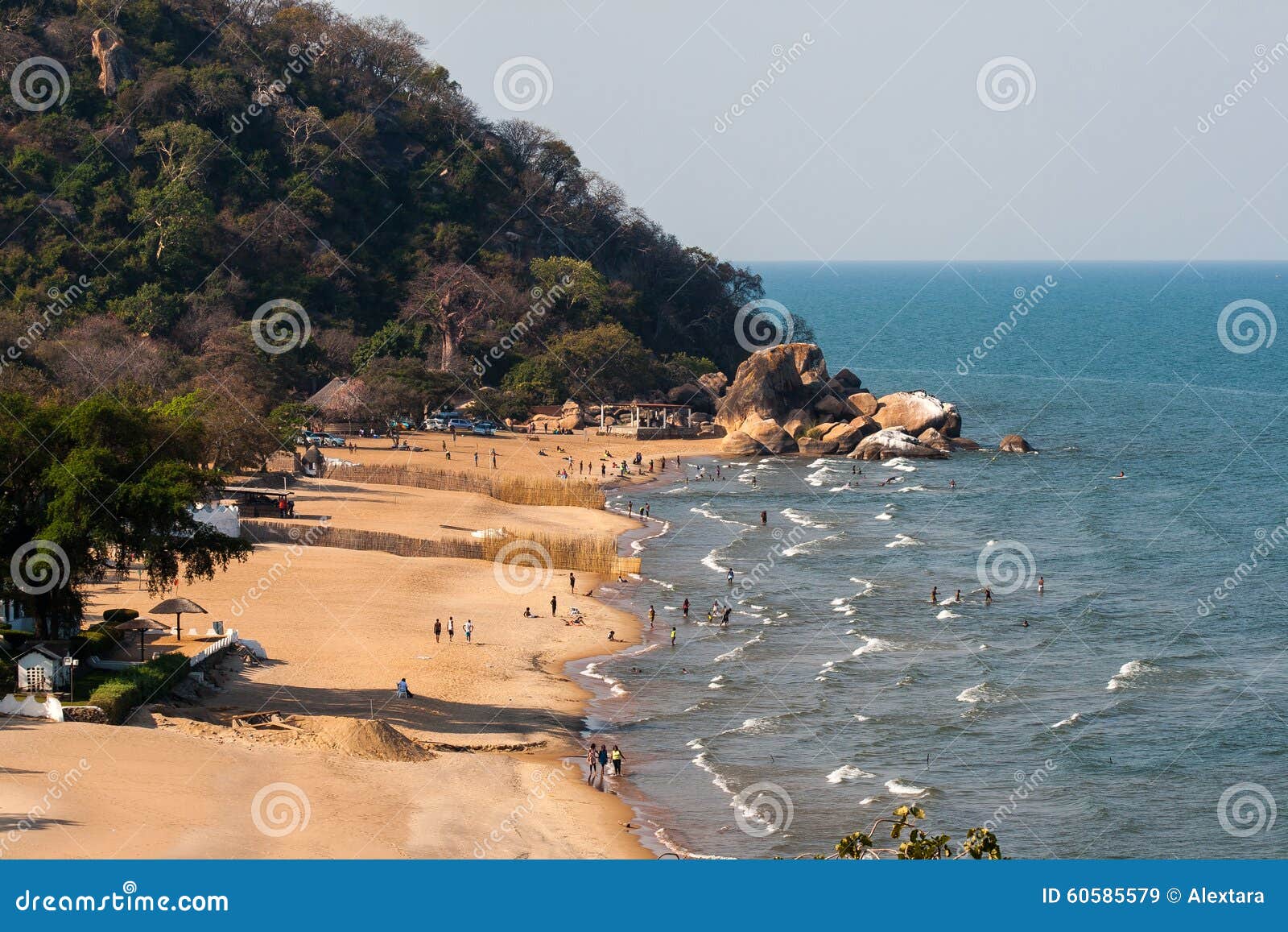 Beach at Lake Malawi. stock image. Image of scenic, holiday - 60585579