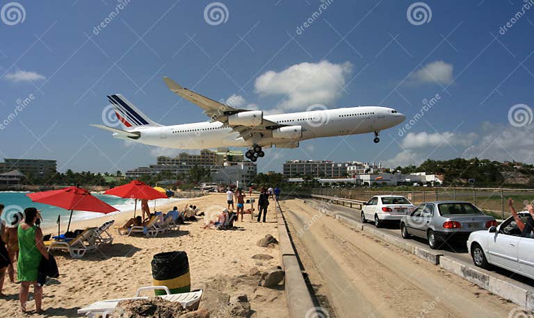 Beach Landing in St. Maarten Stock Image - Image of case, azure: 4206937