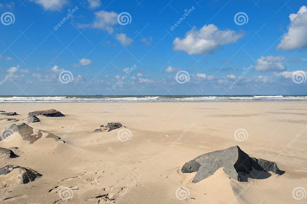 Beach landscape with rock stock image. Image of rock - 287301165