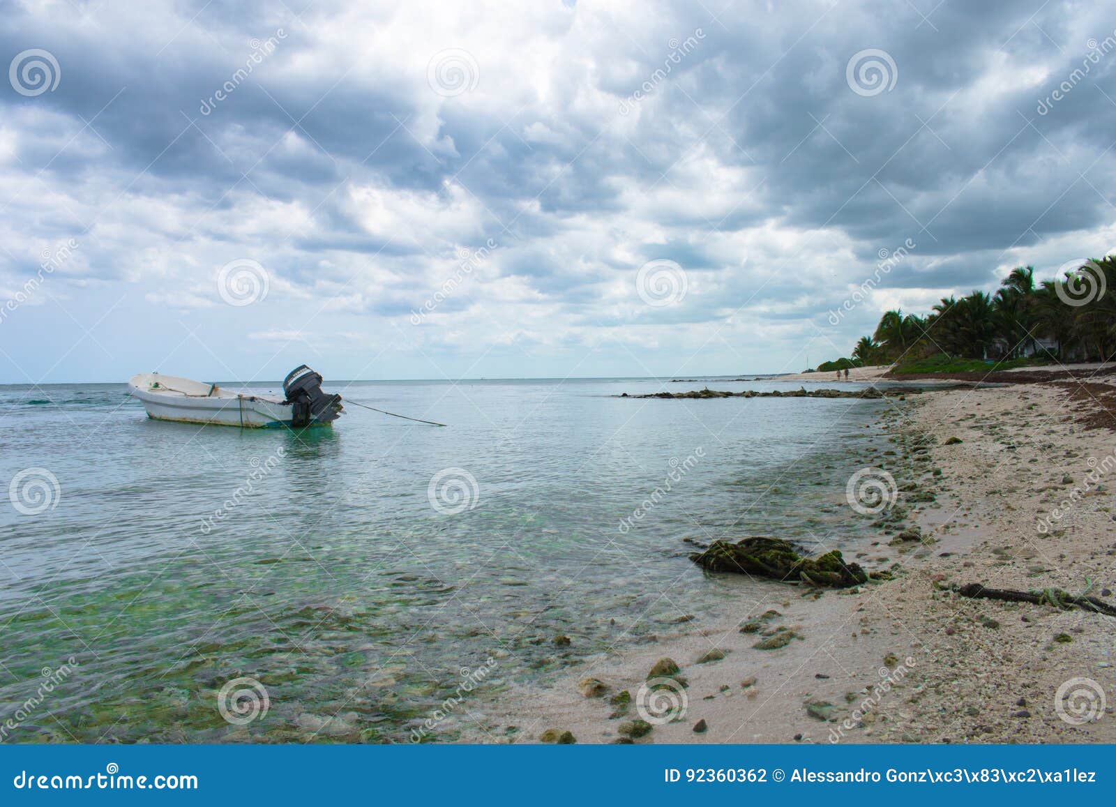 Beach landscape in Tulum editorial photography. Image of caribbean ...