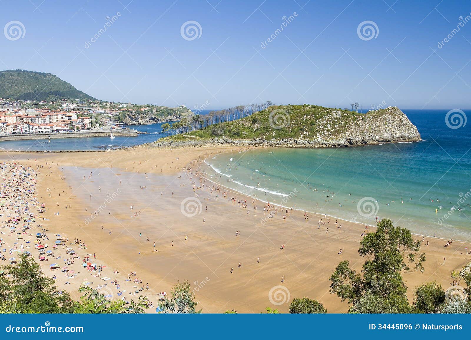 Beach of Lekeitio, Spain stock photo. Image of vacation - 34445096