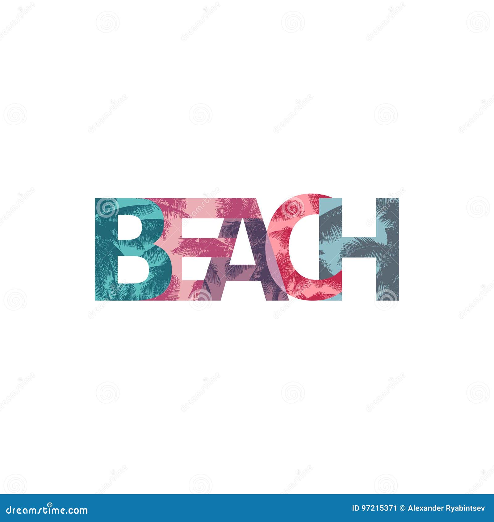 Beach stock vector. Illustration of print, font, palm - 97215371