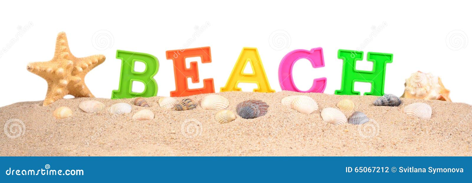 Beach Letters on a Beach Sand on a White Stock Photo - Image of ...