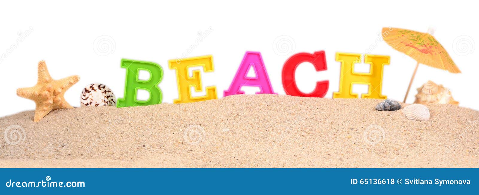 Beach Letters on a Beach Sand on a White Stock Photo - Image of ...