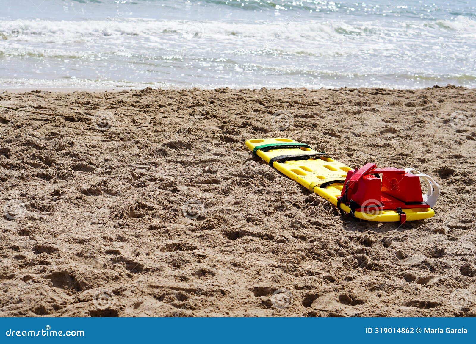 Beach Lifeguard Water Stretcher Perched on the Beach Stock Photo ...