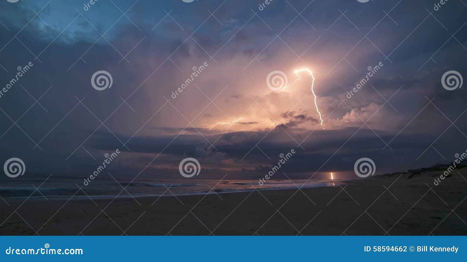 Beach Lightning stock photo. Image of beach, outer, electricity - 58594662