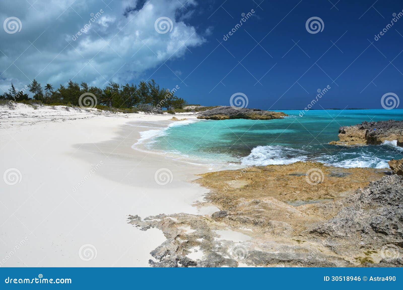 A Beach of Little Exuma, Bahamas Stock Photo - Image of secluded ...