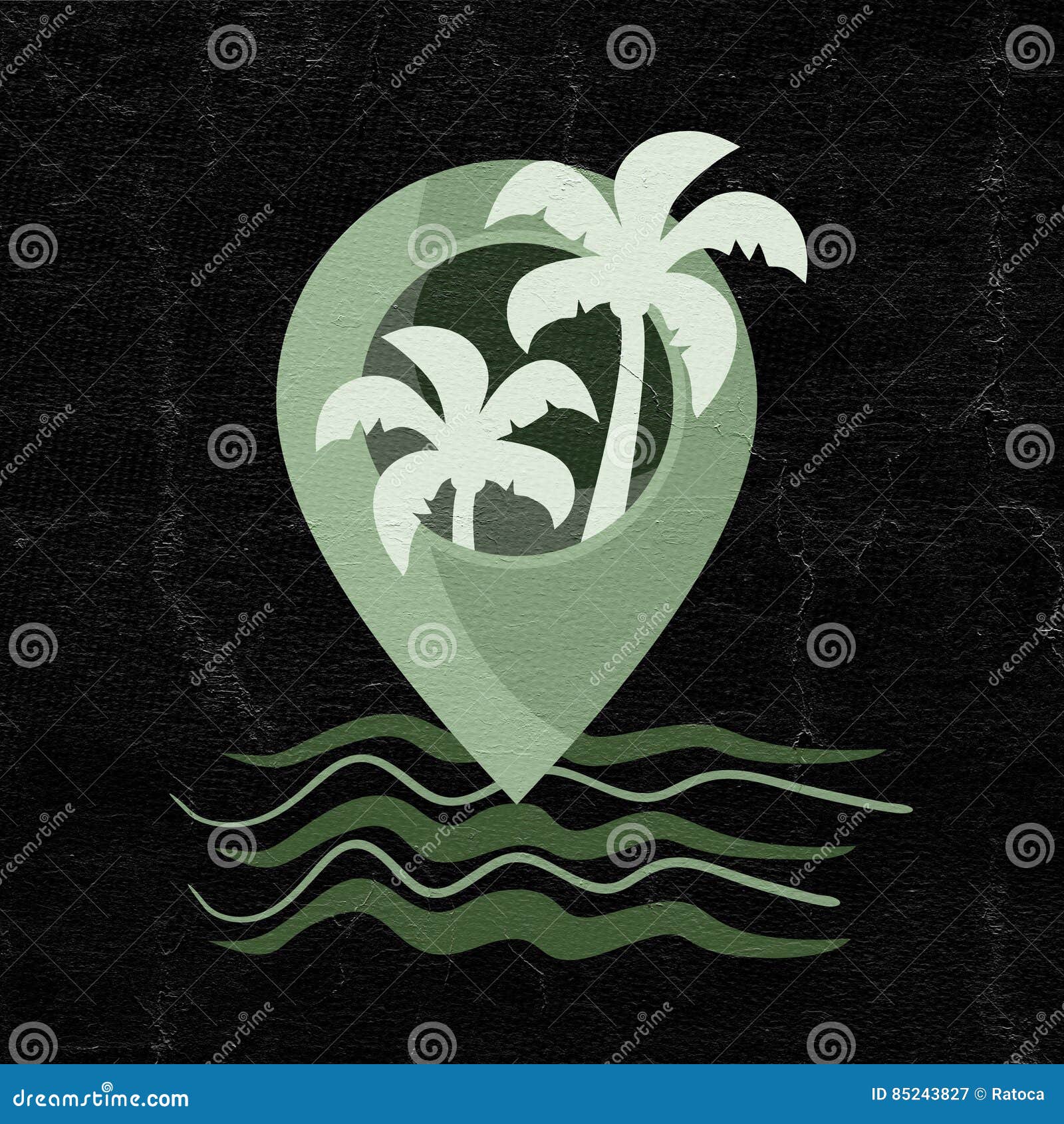 Beach location icon stock illustration. Illustration of palm - 85243827