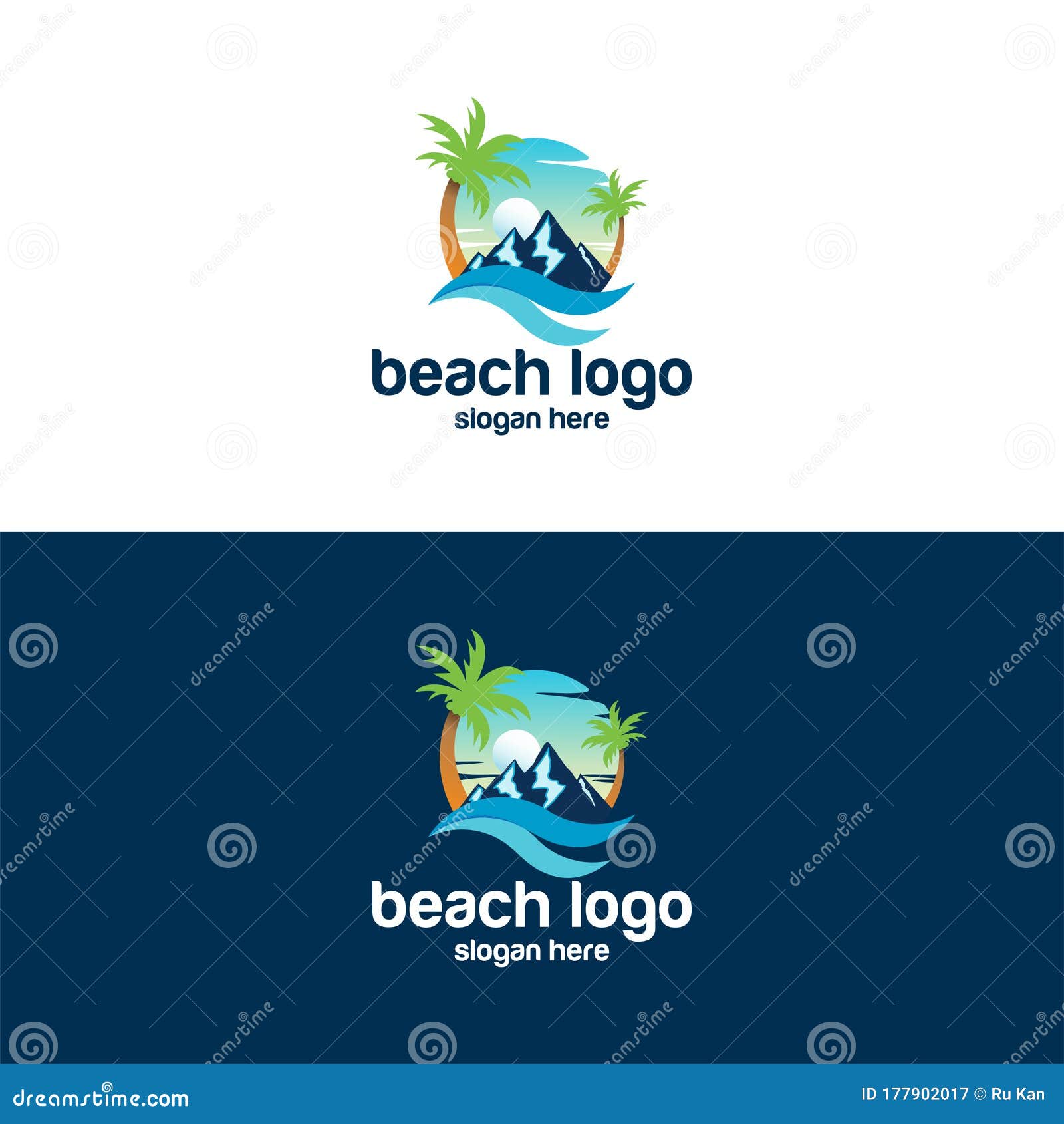 Beach Logo Design Vector,beach Logo Design and Tropical Island Stock Illustration - Illustration ...