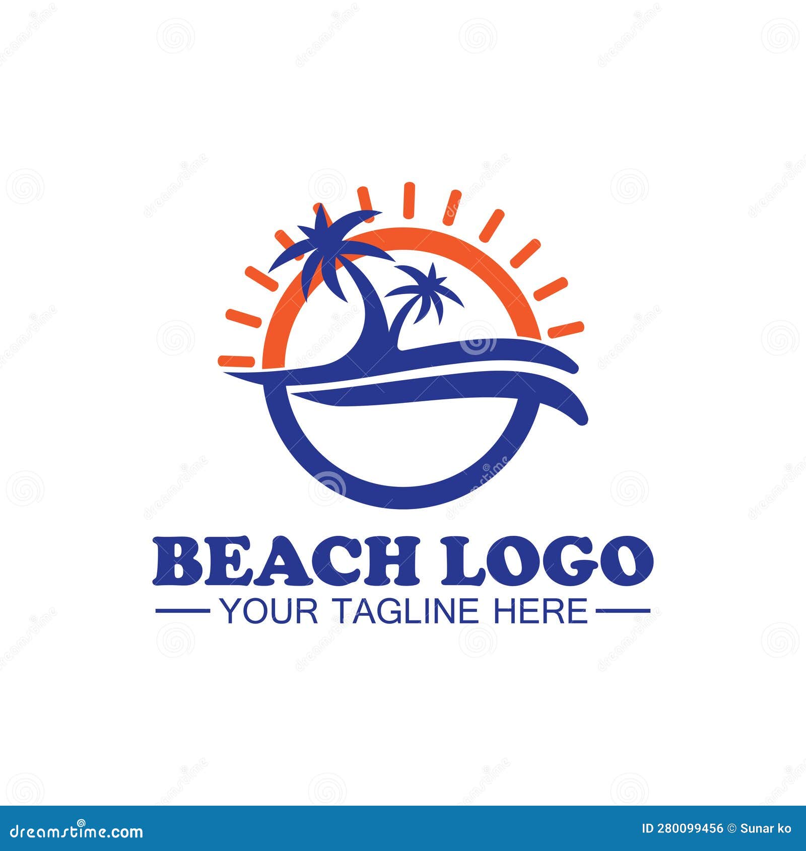 Beach Logo Design Vector Template Stock Vector - Illustration of hotel ...