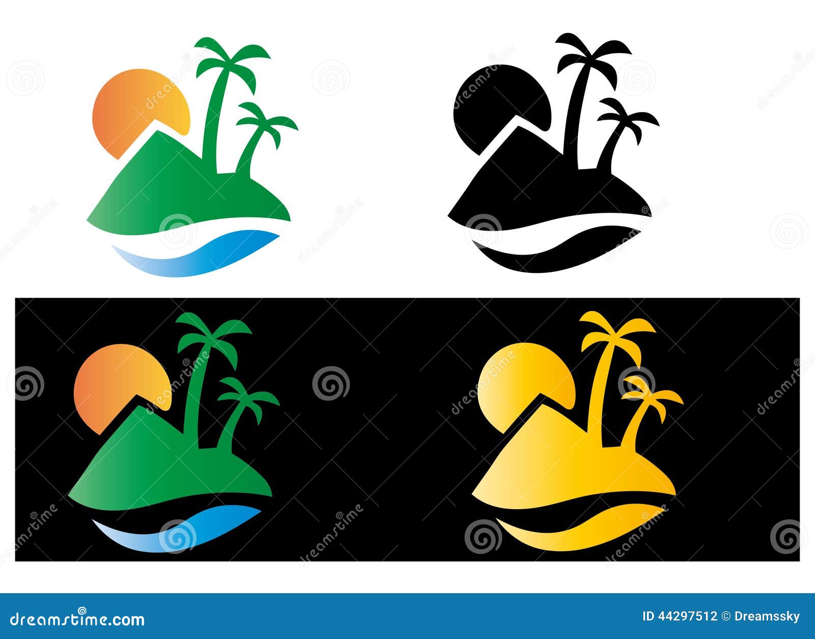 Beach Logo stock vector. Illustration of logo, clip, hill - 44297512