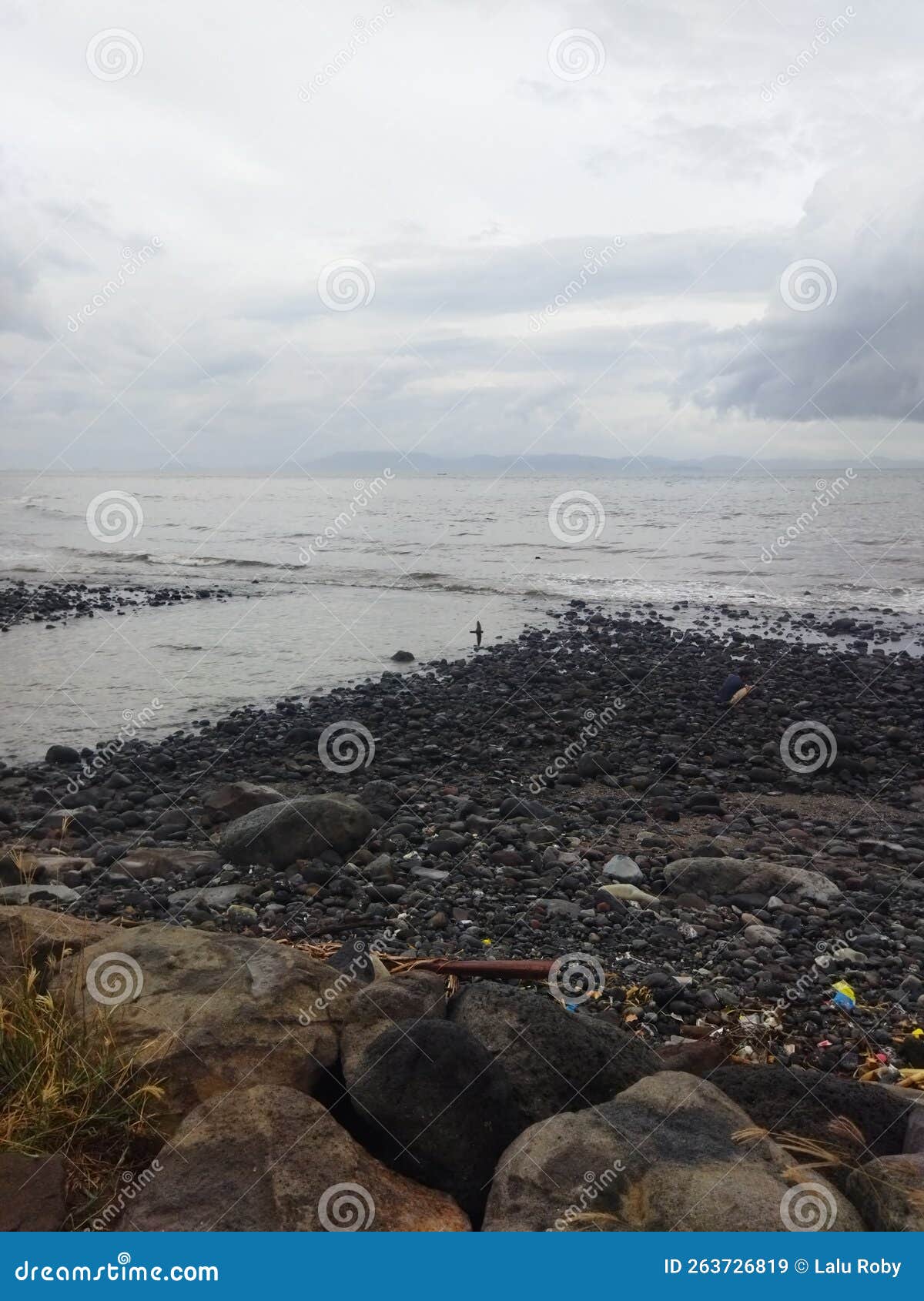 Beach with lots of rocks stock image. Image of cliff - 263726819