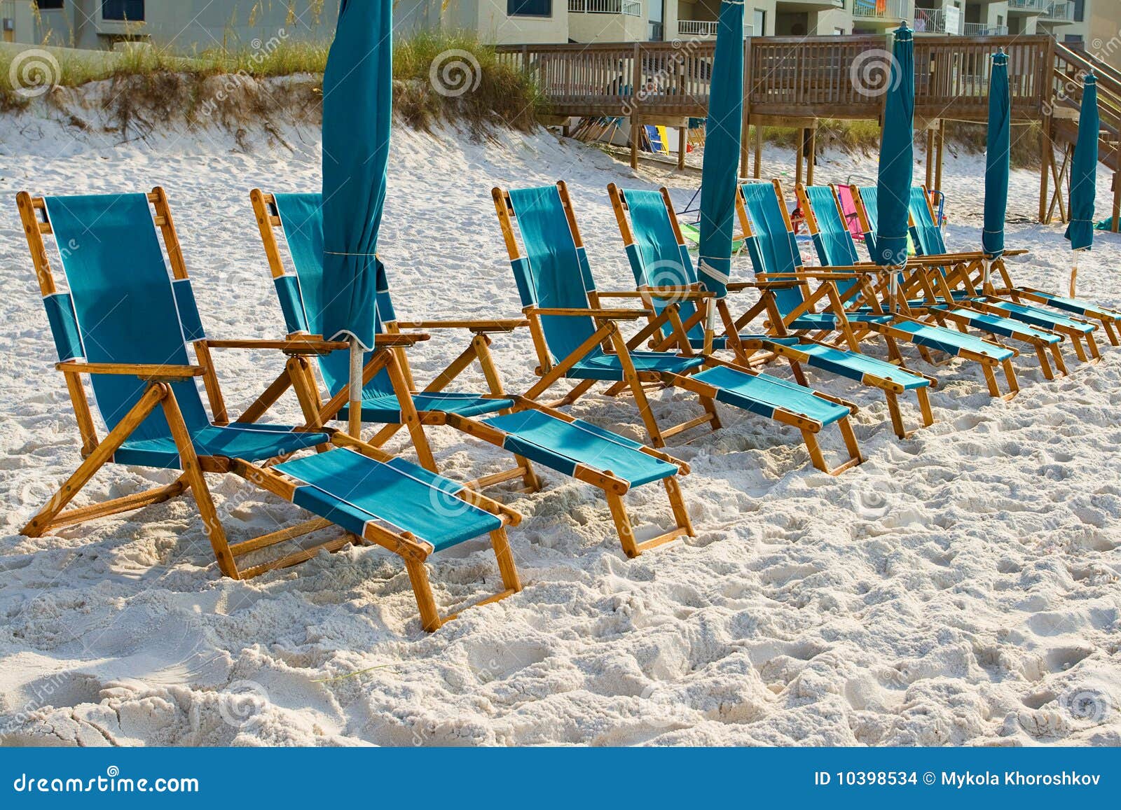 Beach lounge chairs stock photo. Image of enjoy, shore - 10398534
