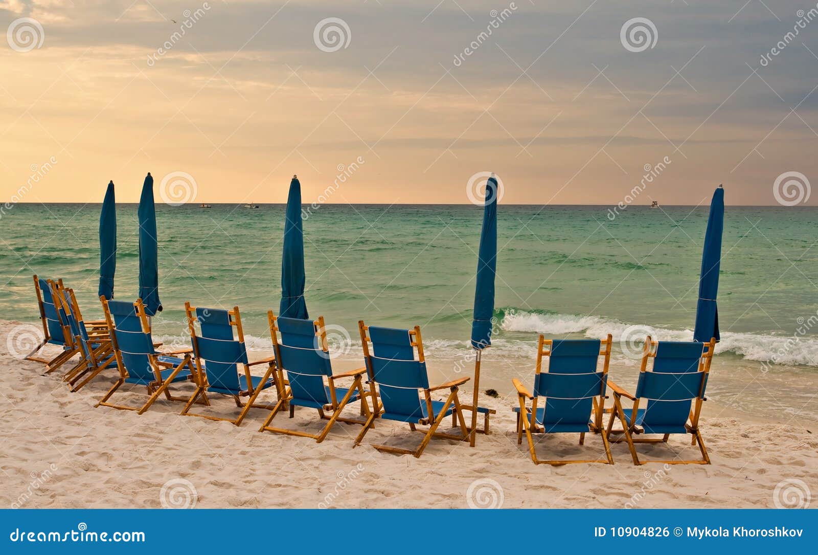 Beach lounge chairs stock photo. Image of season, umbrella - 10904826