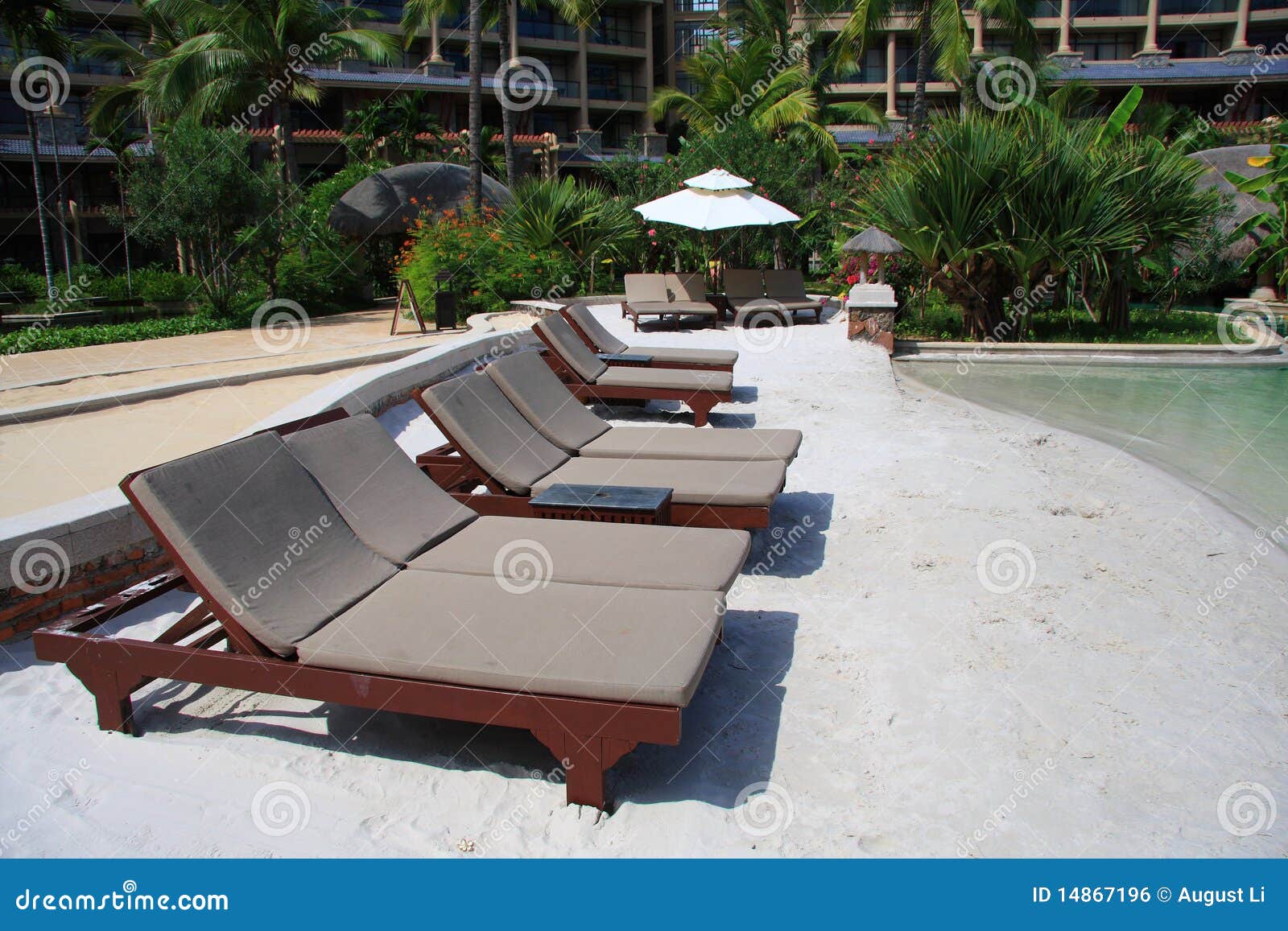 Beach lounge chairs stock photo. Image of chair, quiet - 14867196