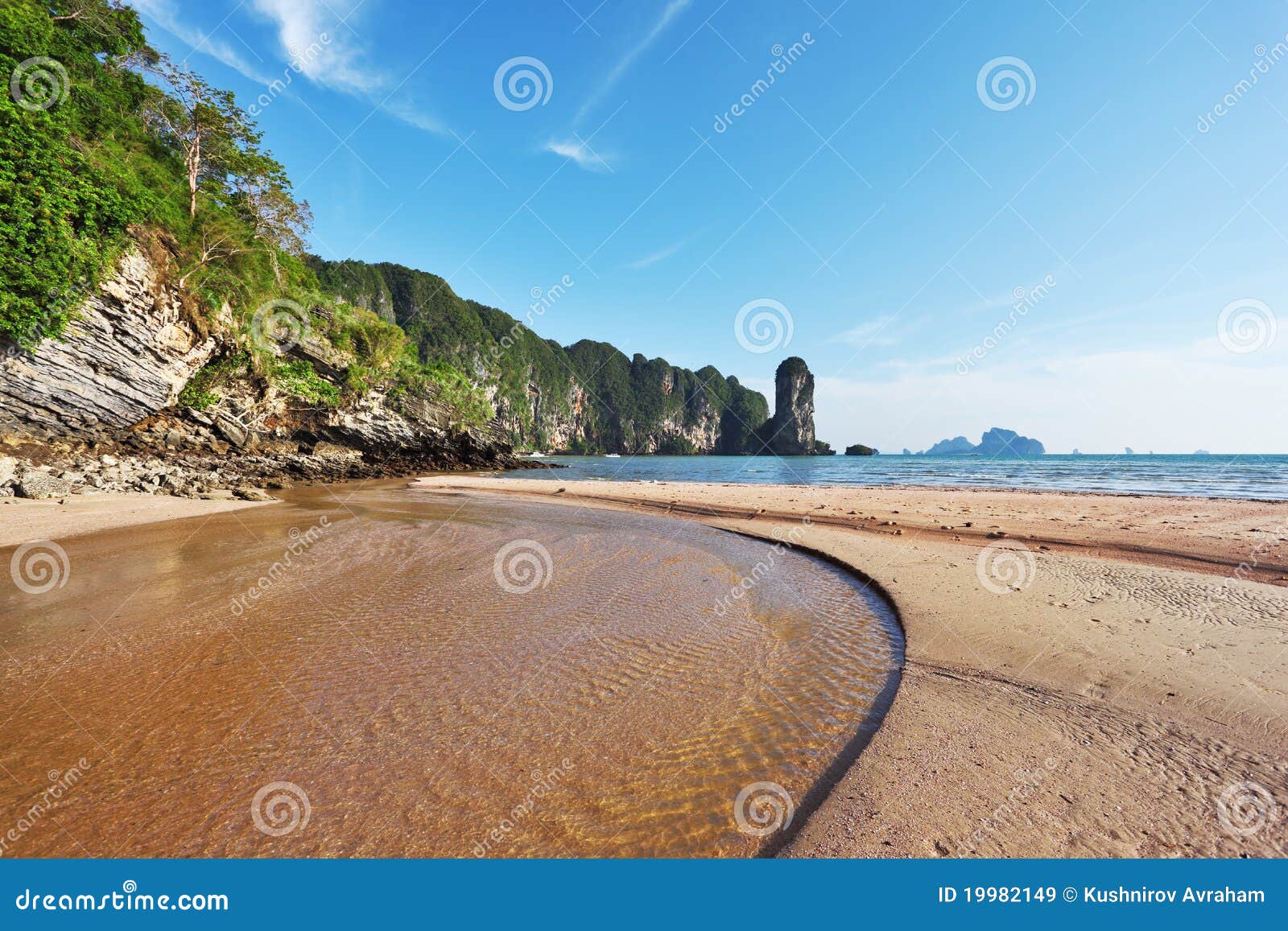The beach at low tide stock image. Image of nature, clouds - 19982149