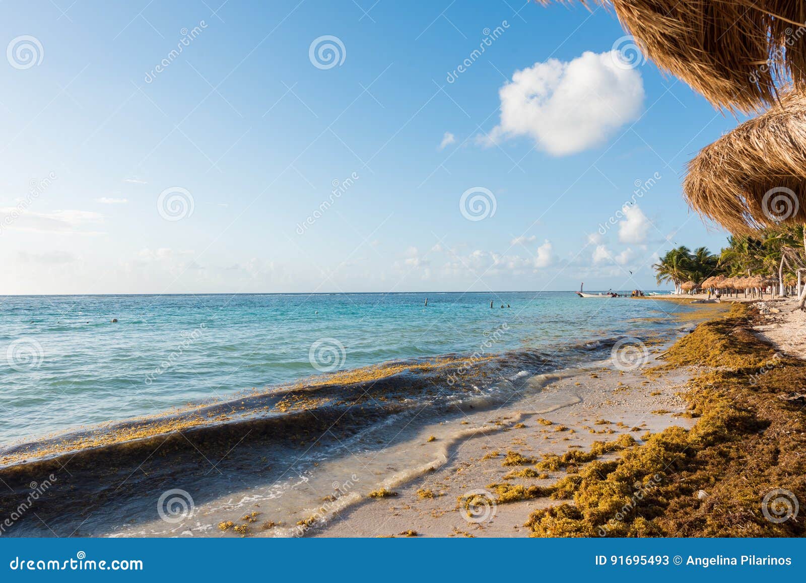 The Beach in Mahahual, Mexico Stock Image - Image of outdoors, calm ...