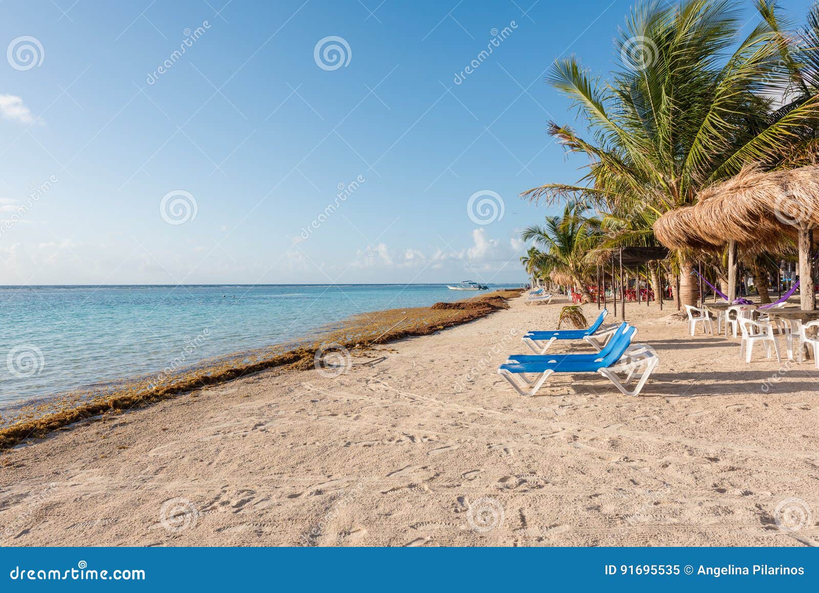 The Beach in Mahahual, Mexico Stock Image - Image of calm, leisure ...