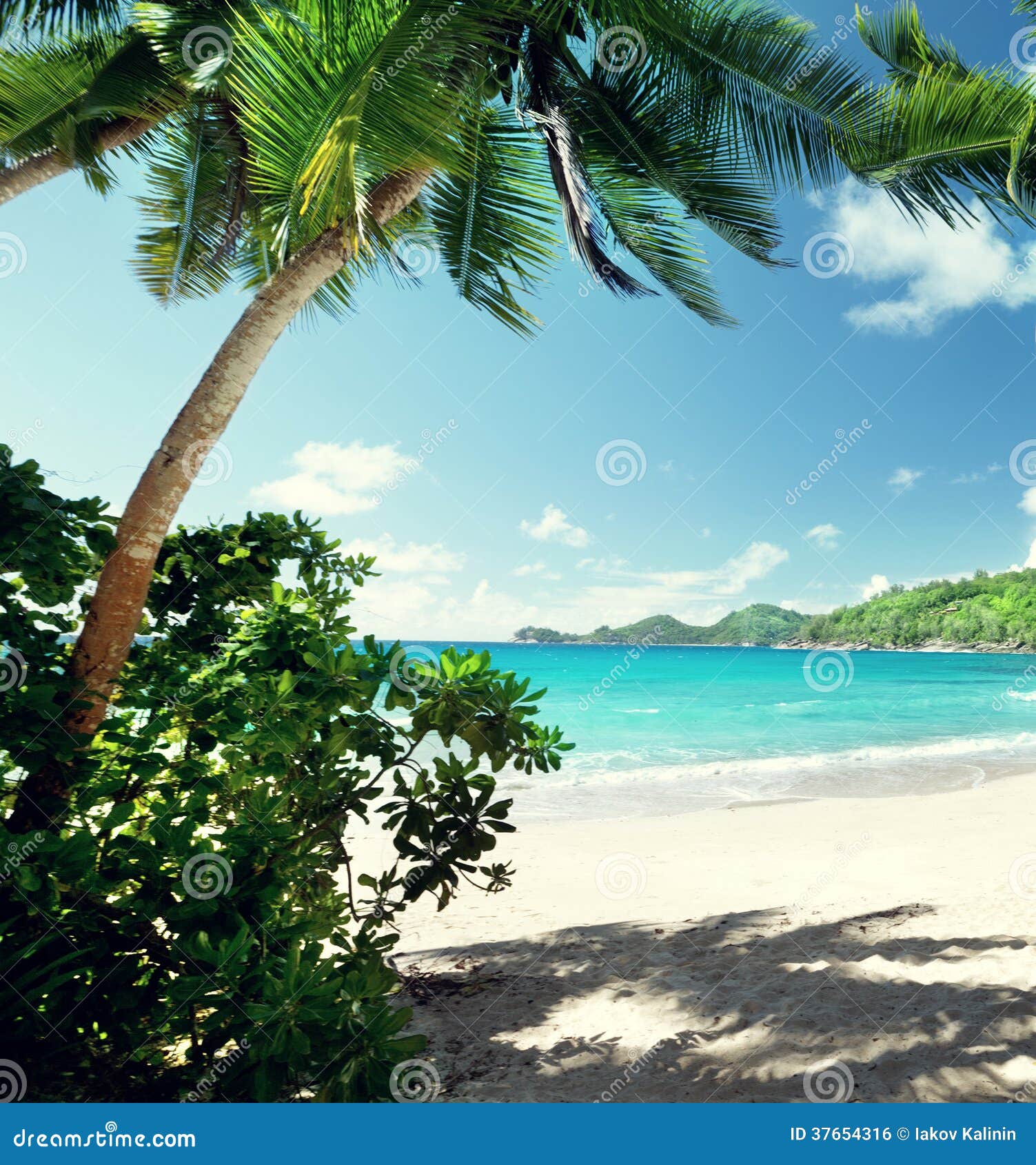 Beach, Mahe Island, Seychelles Stock Photo - Image of seascape, sand ...