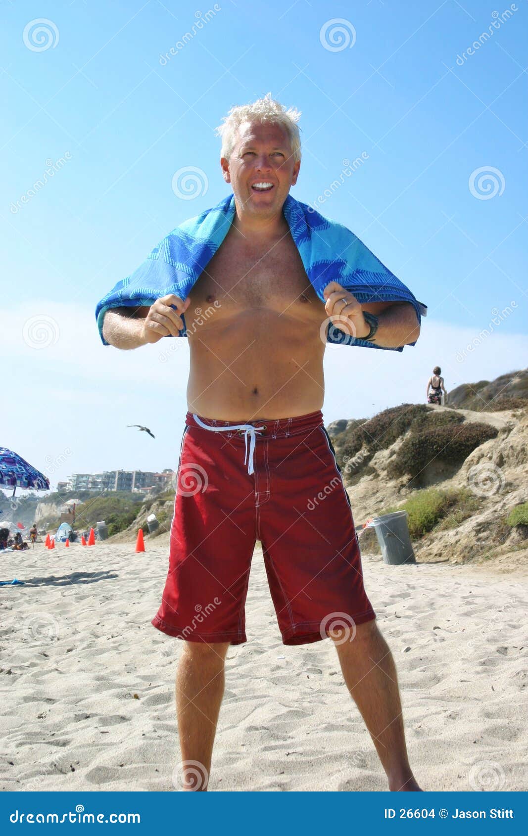 Beach Man stock photo. Image of beach, people, shorts, smile - 26604
