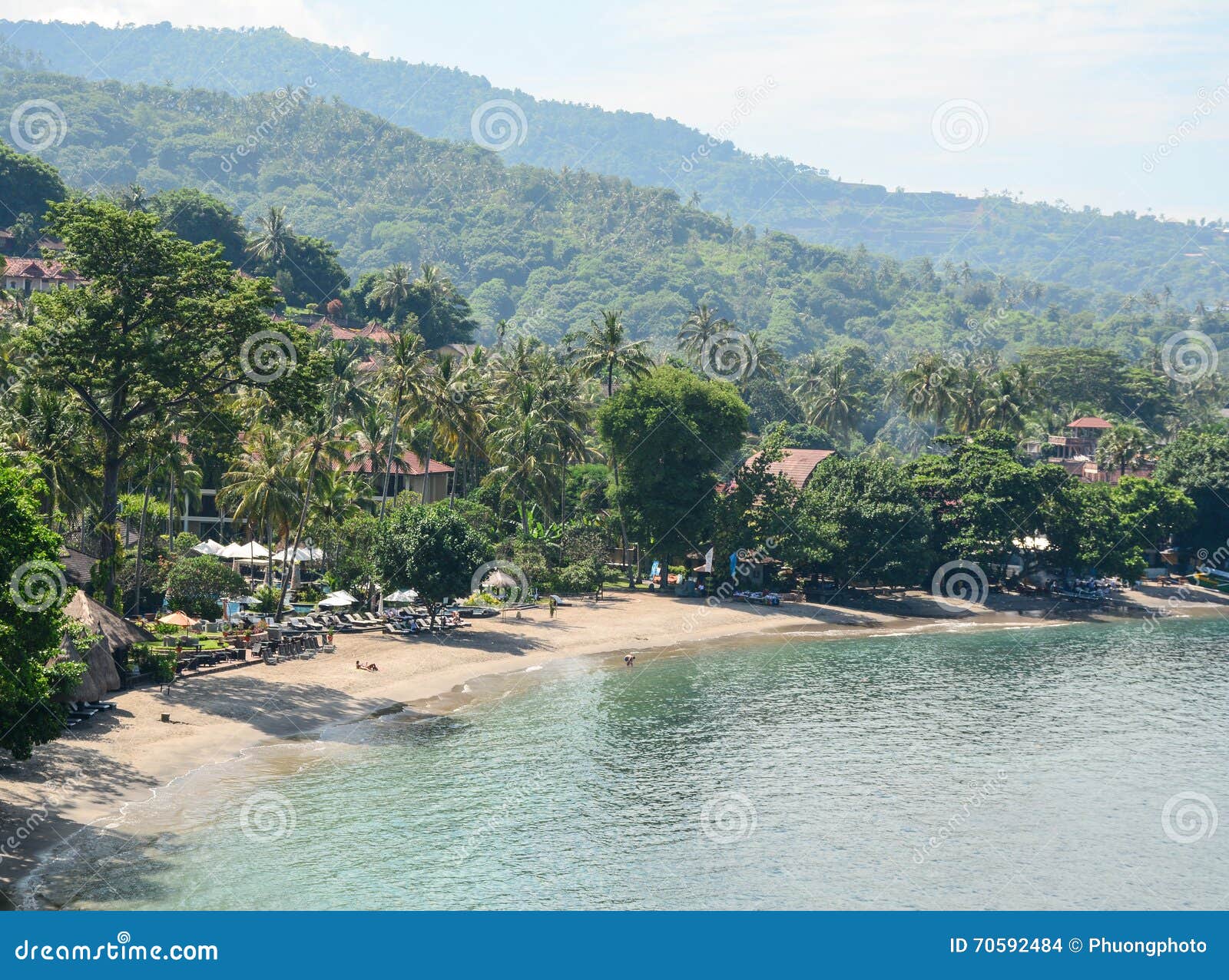 The Beach with Many Palm Trees in Bali, Indonesia Editorial Stock Image ...