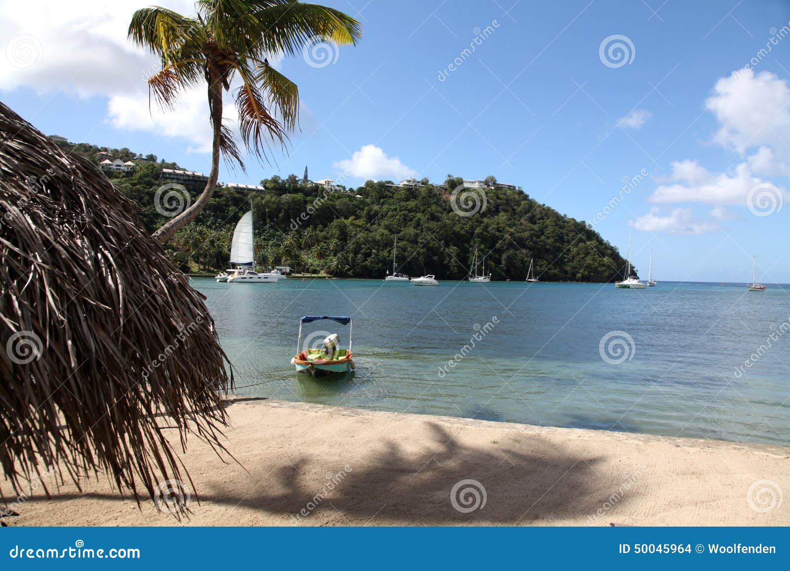 The Beach at Marigot Bay stock photo. Image of tropical - 50045964