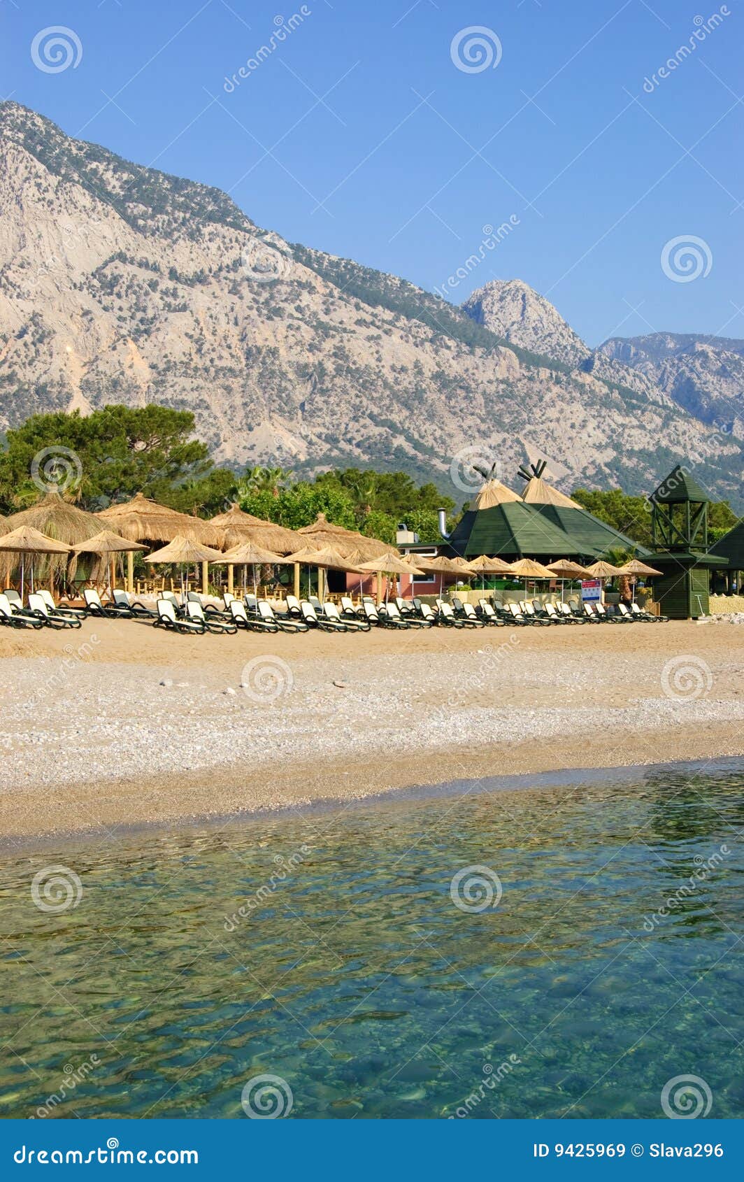 Beach at Mediterranean Sea, Antalya, Turkey Stock Image - Image of ...