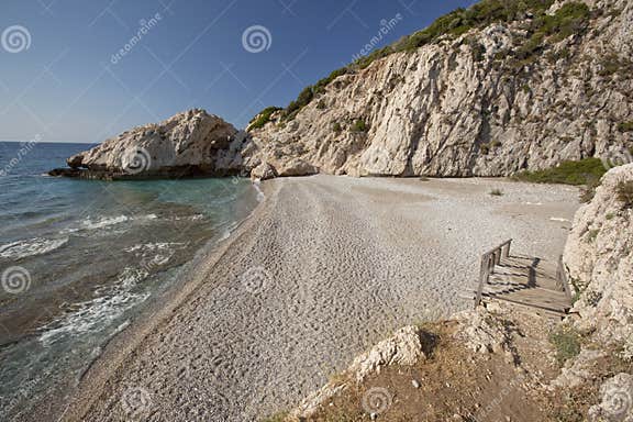 Beach Micro Seitani in Island Samos - Greece Stock Photo - Image of ...