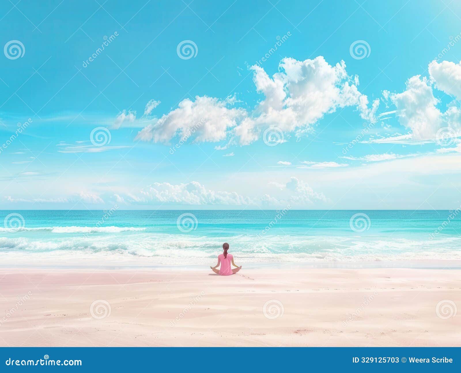 Beach Mindfulness Design a Calming Scene of a Person Practicing ...
