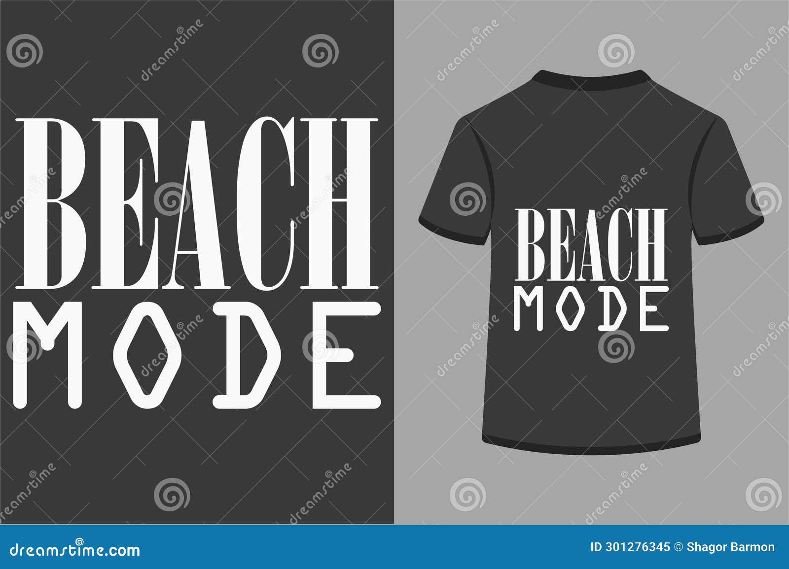 About Beach Mode T-shirt Design Stock Vector - Illustration of quote ...