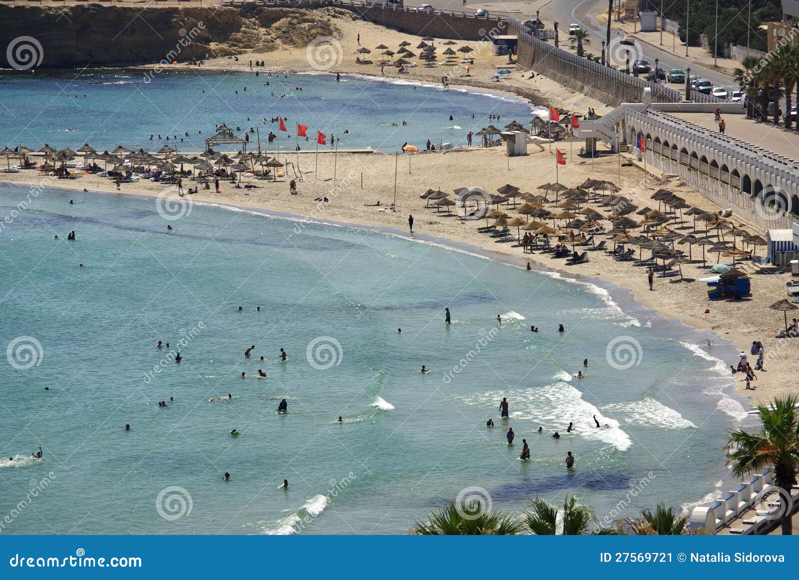 Beach in Monastir, Tunisia in Africa Stock Image - Image of outdoors ...