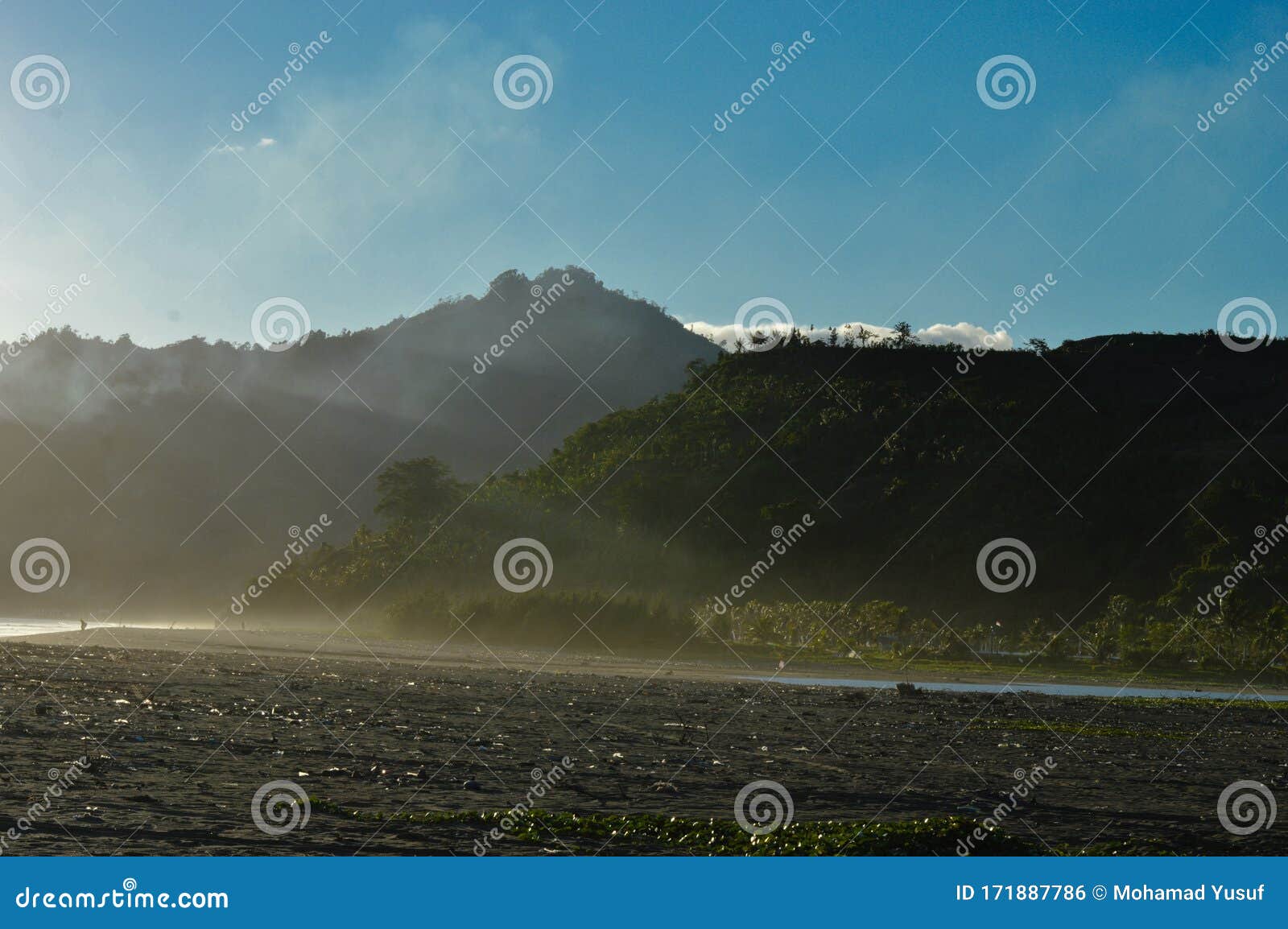 Beach and mountain stock photo. Image of indonesian - 171887786