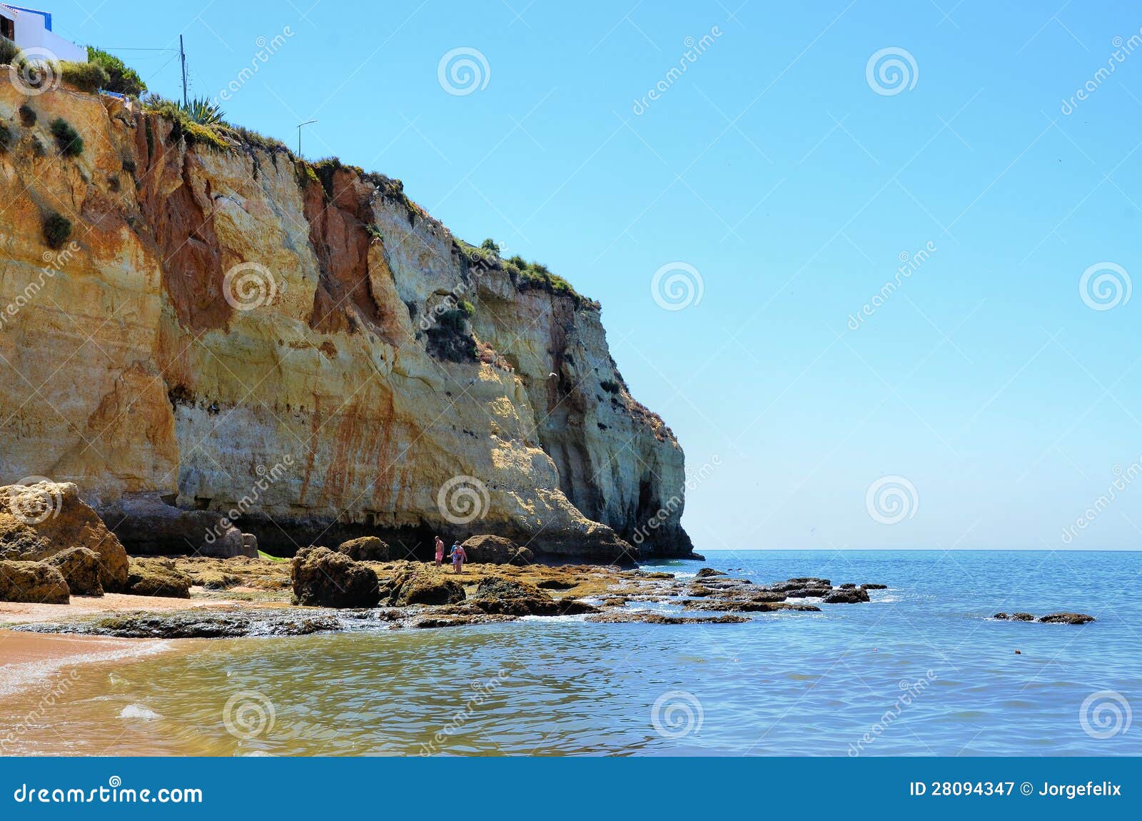 Beach near the cliff stock image. Image of geologic, algarve - 28094347