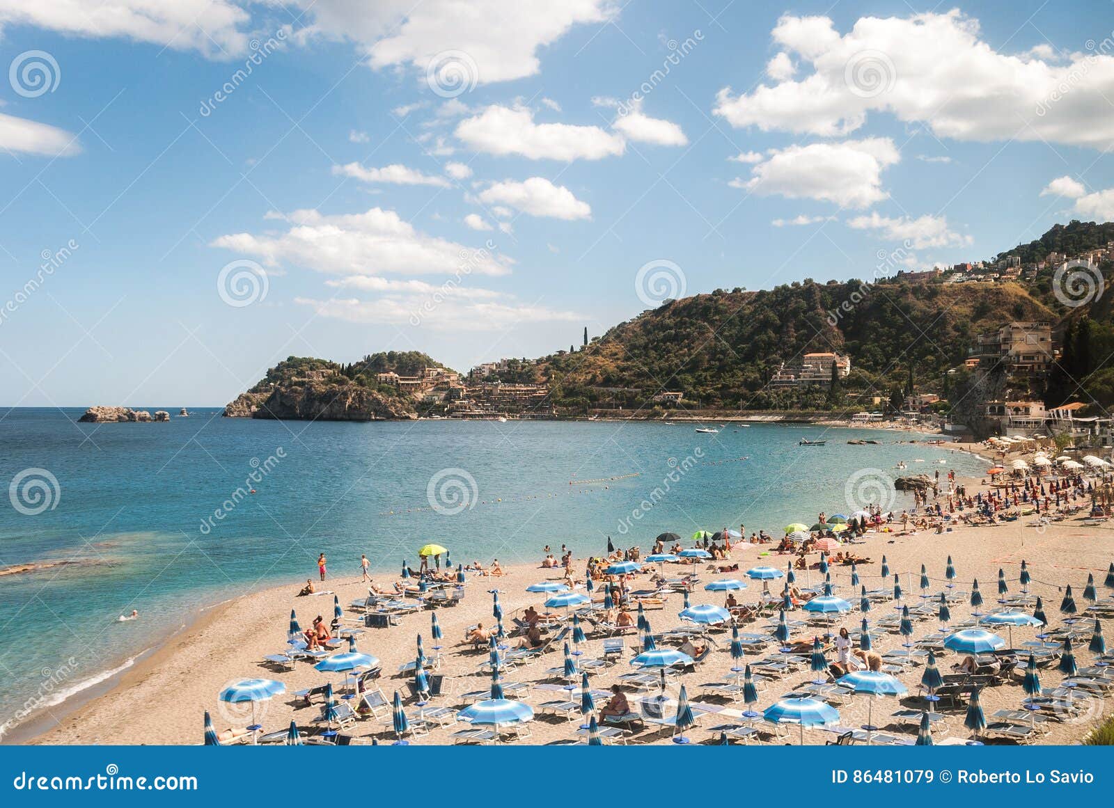 Beach Near Taormina Sicily during the Summer Stock Image - Image of ...