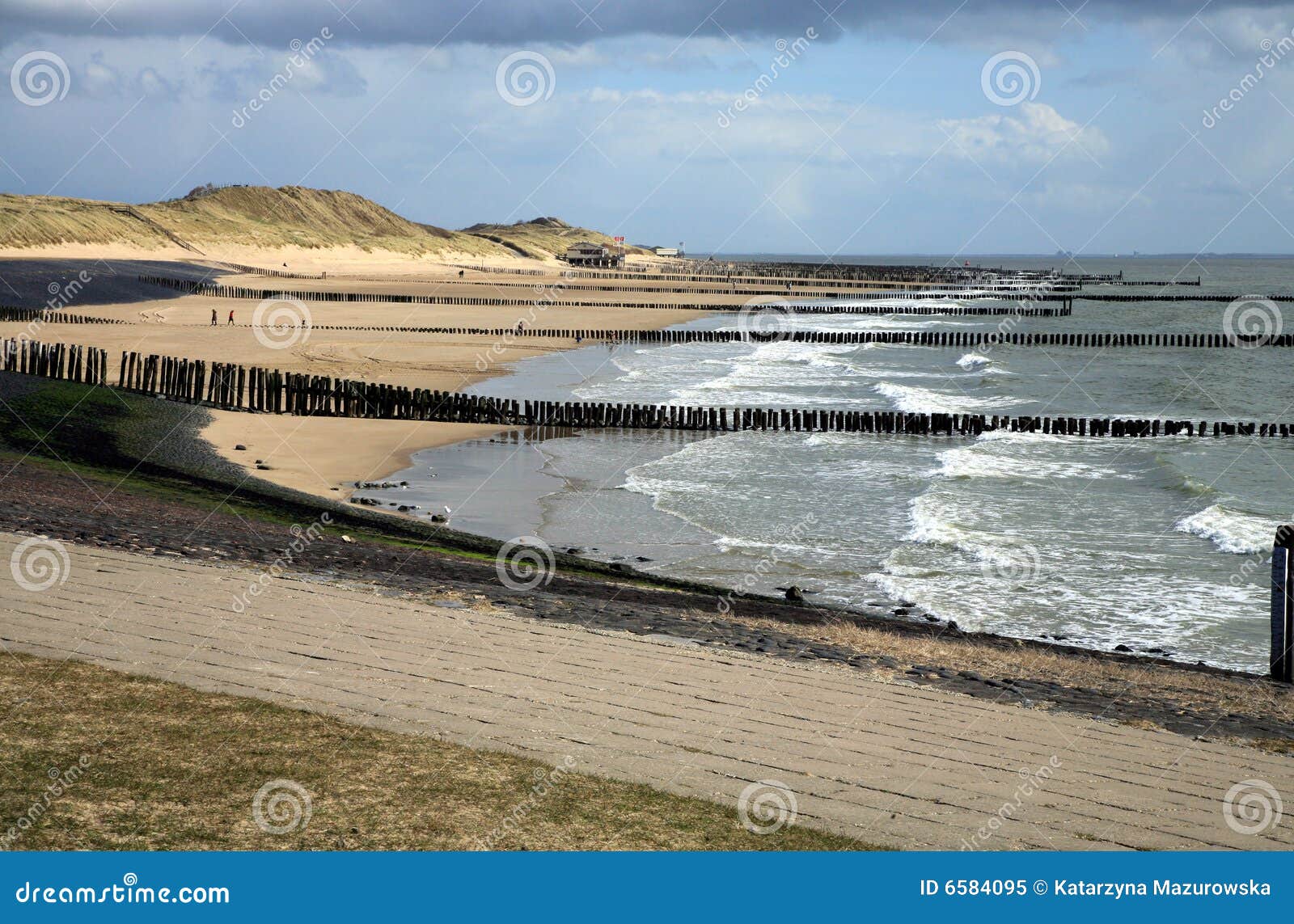 Beach in Netherlands stock image. Image of coast, people - 6584095