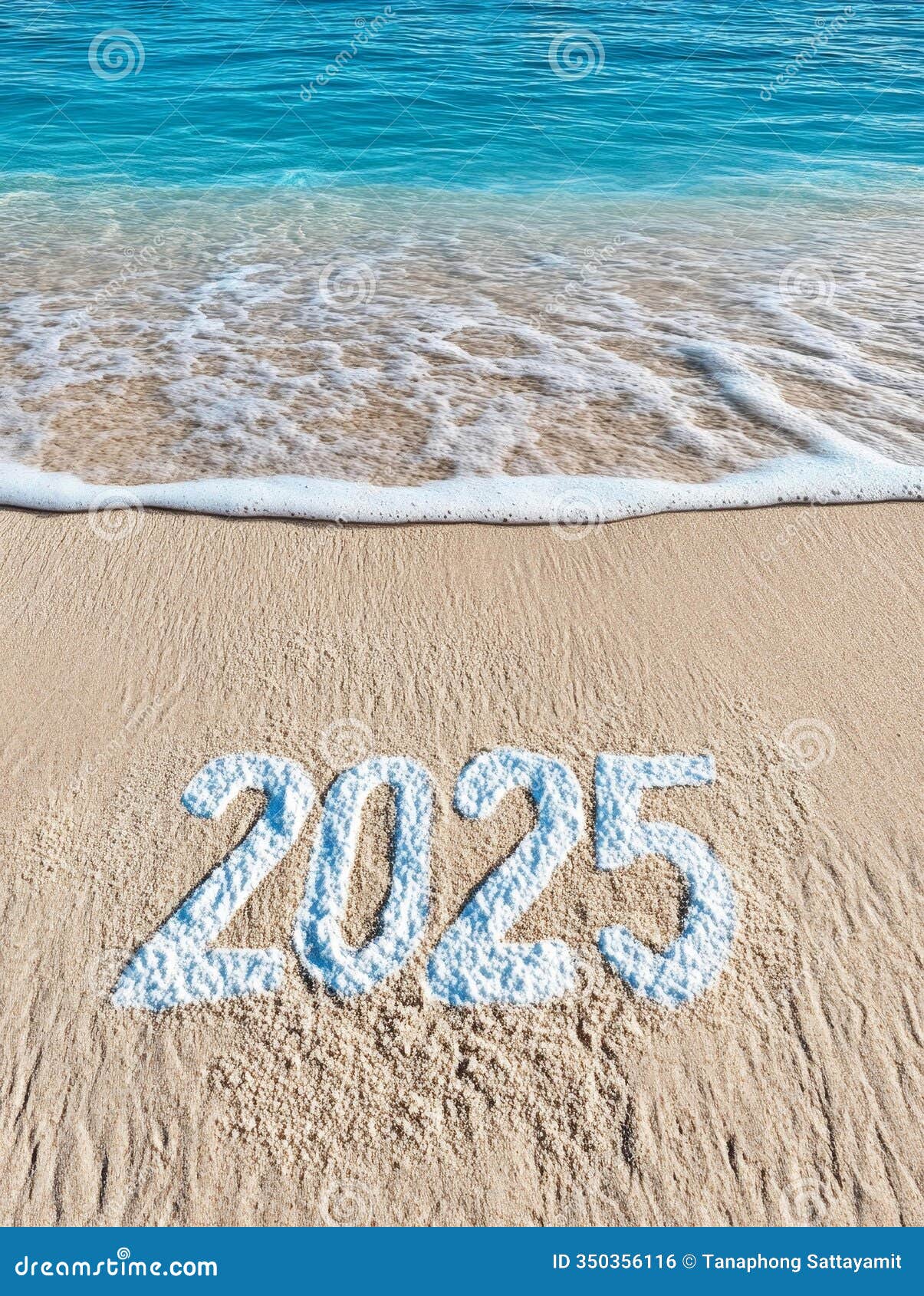 Beach 2025 New Year Ocean Wave Sandy Beach 2025 New Beginnings Summer ...