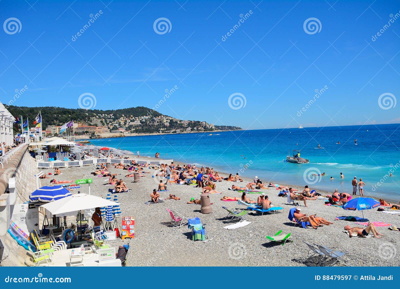 Beach, Nice, France editorial photography. Image of relax - 88479597
