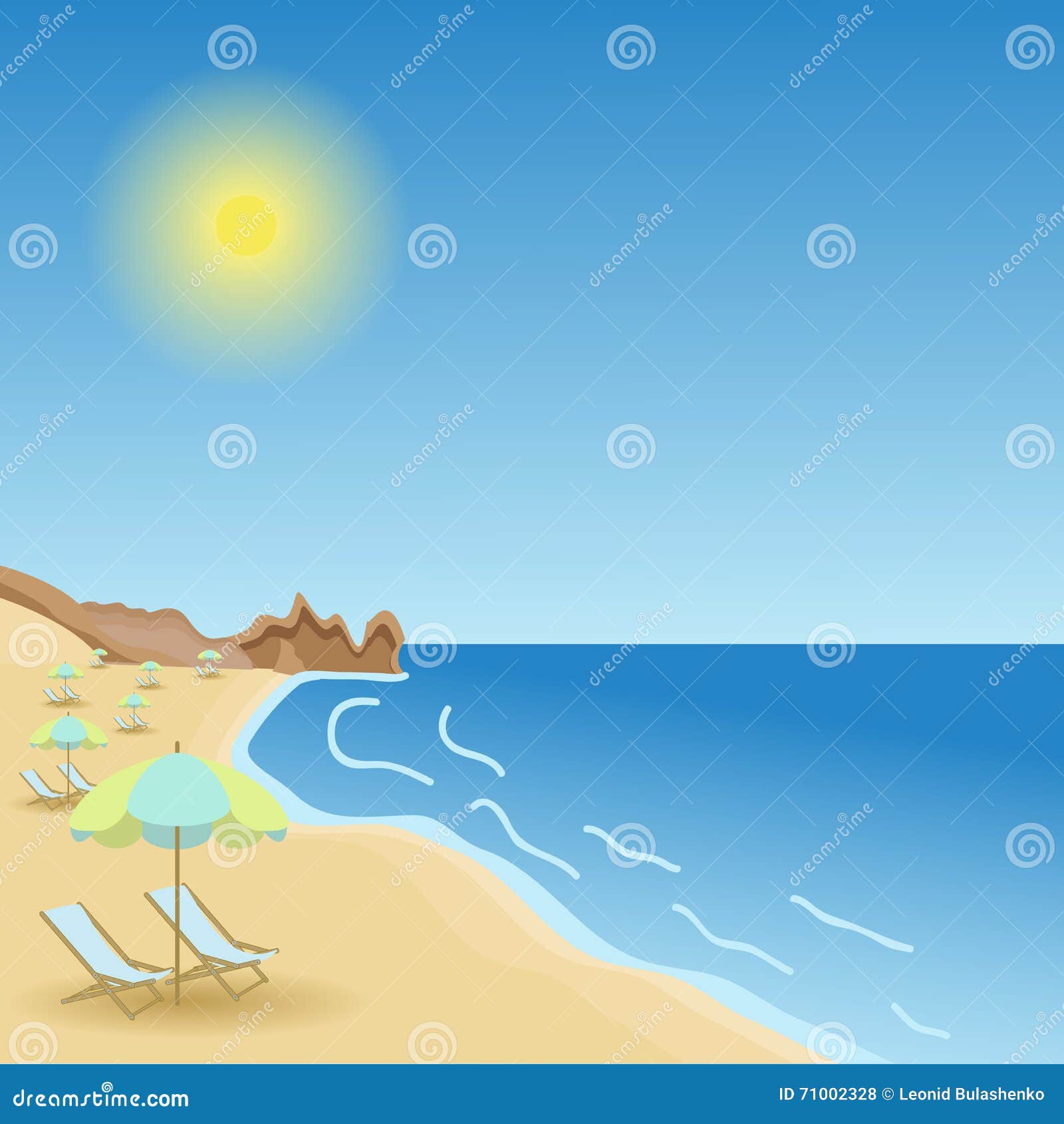 Beach no people stock vector. Illustration of peaceful - 71002328