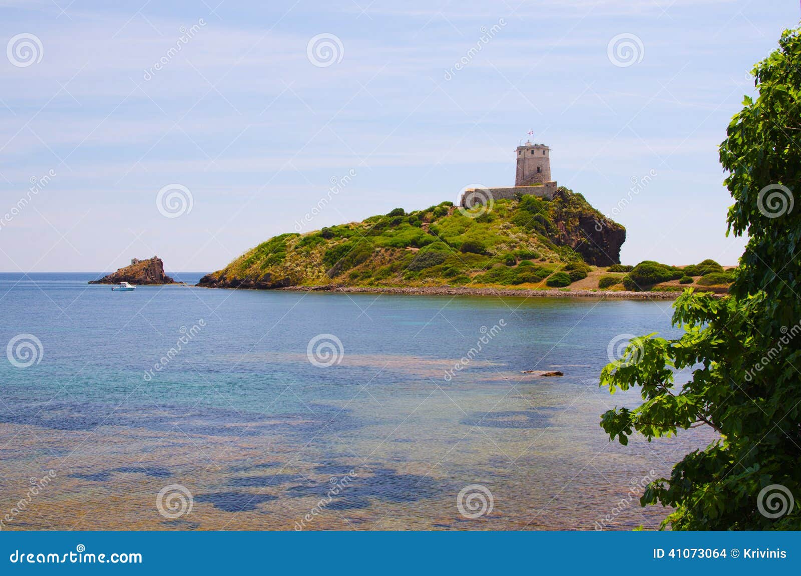 Beach of Nora, Sardinia Island Stock Photo - Image of architecture ...