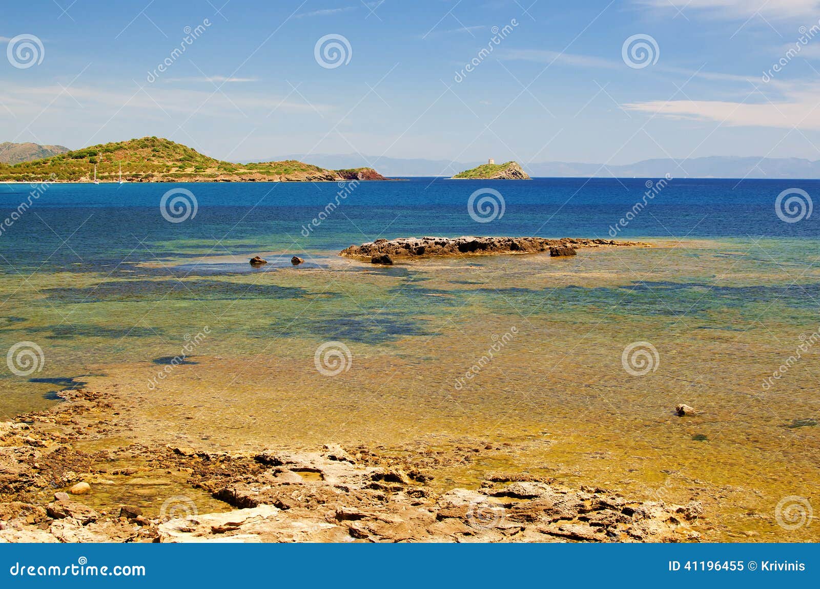 Beach of Nora, Sardinia stock image. Image of peaceful - 41196455