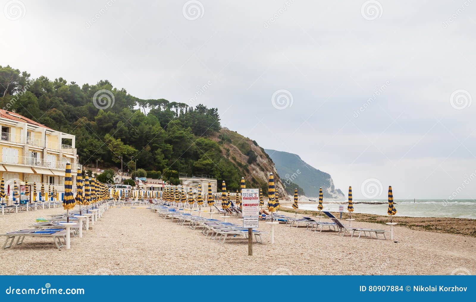 Beach of Numana in Conero Riviera, Marche, Italy Editorial Stock Image ...