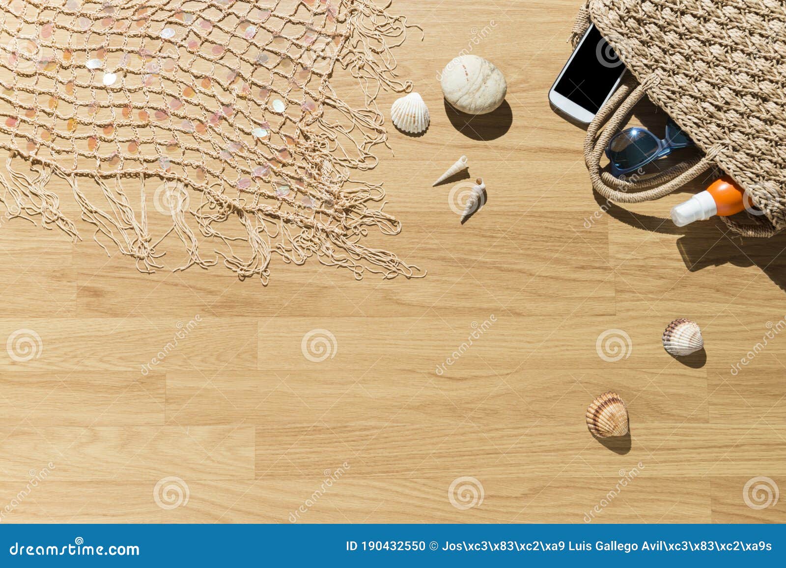 Beach Objects on Parquet Flooring Stock Photo - Image of beachwear ...