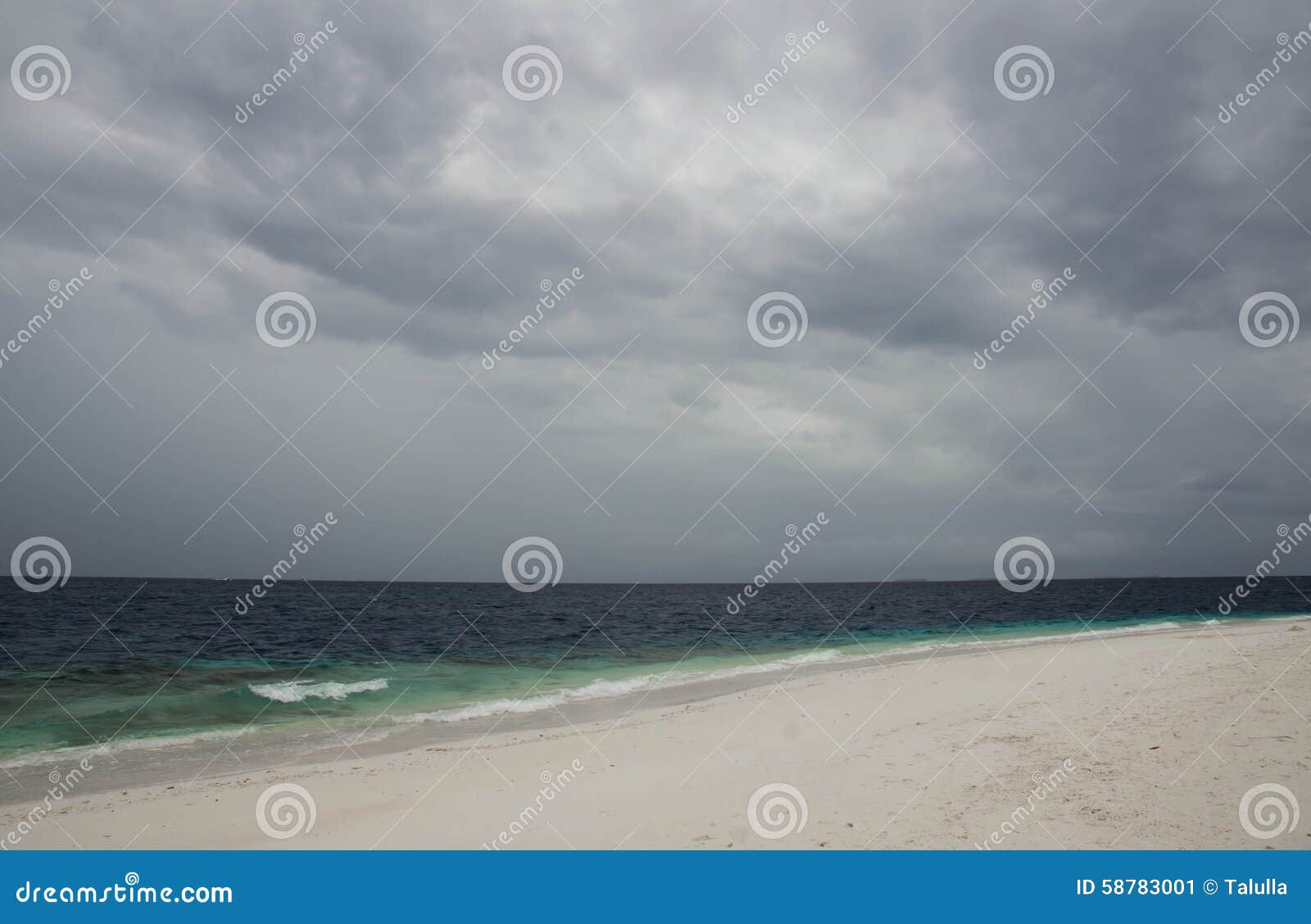 The Beach and Ocean on a Cloudy Day Stock Image - Image of water ...