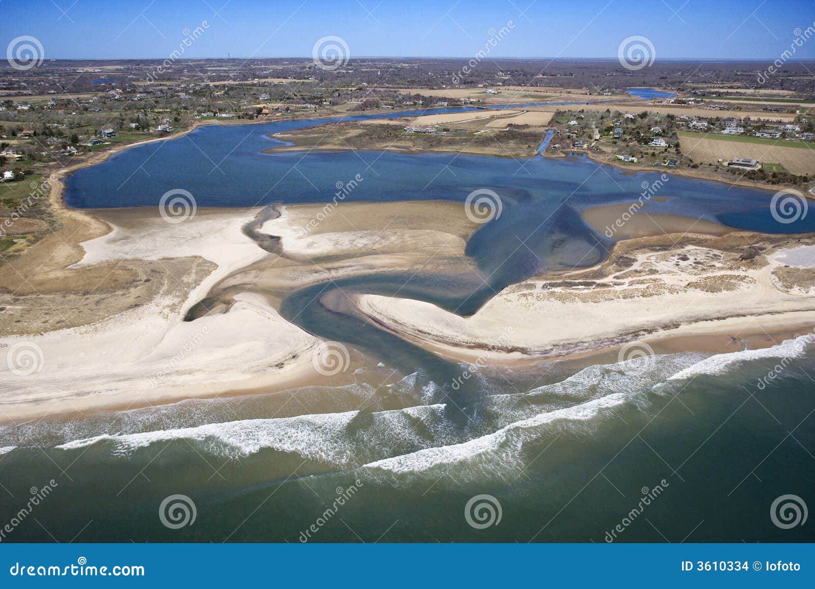 Beach and ocean inlet. stock photo. Image of homes, colour - 3610334