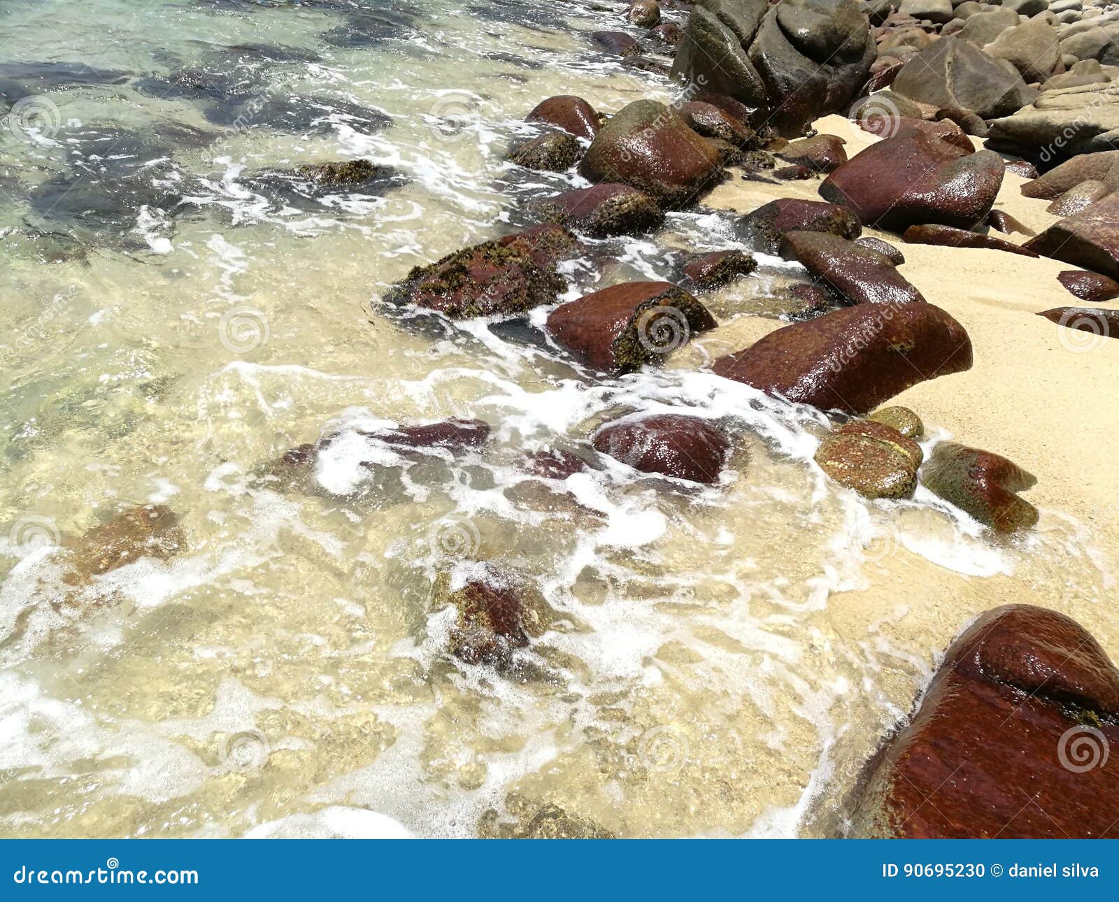 Beach stock photo. Image of waves, beach, ocean, rocks - 90695230