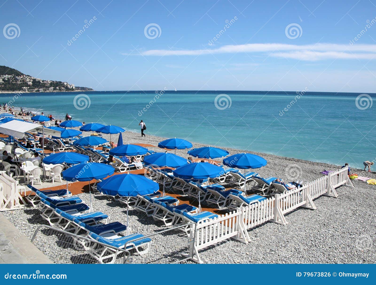 Beach and ocean of Nice editorial photo. Image of crowded - 79673826