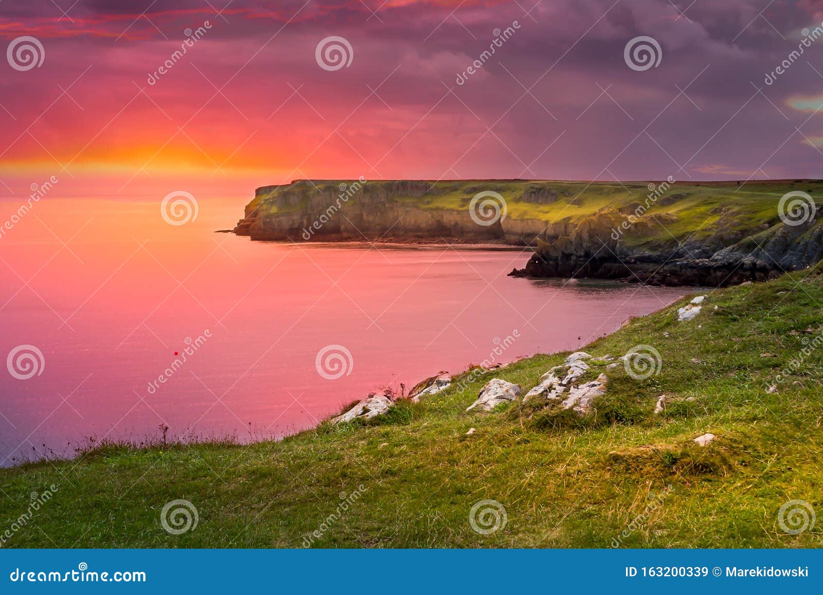 Beach and ocean in Wales. stock image. Image of wales - 163200339