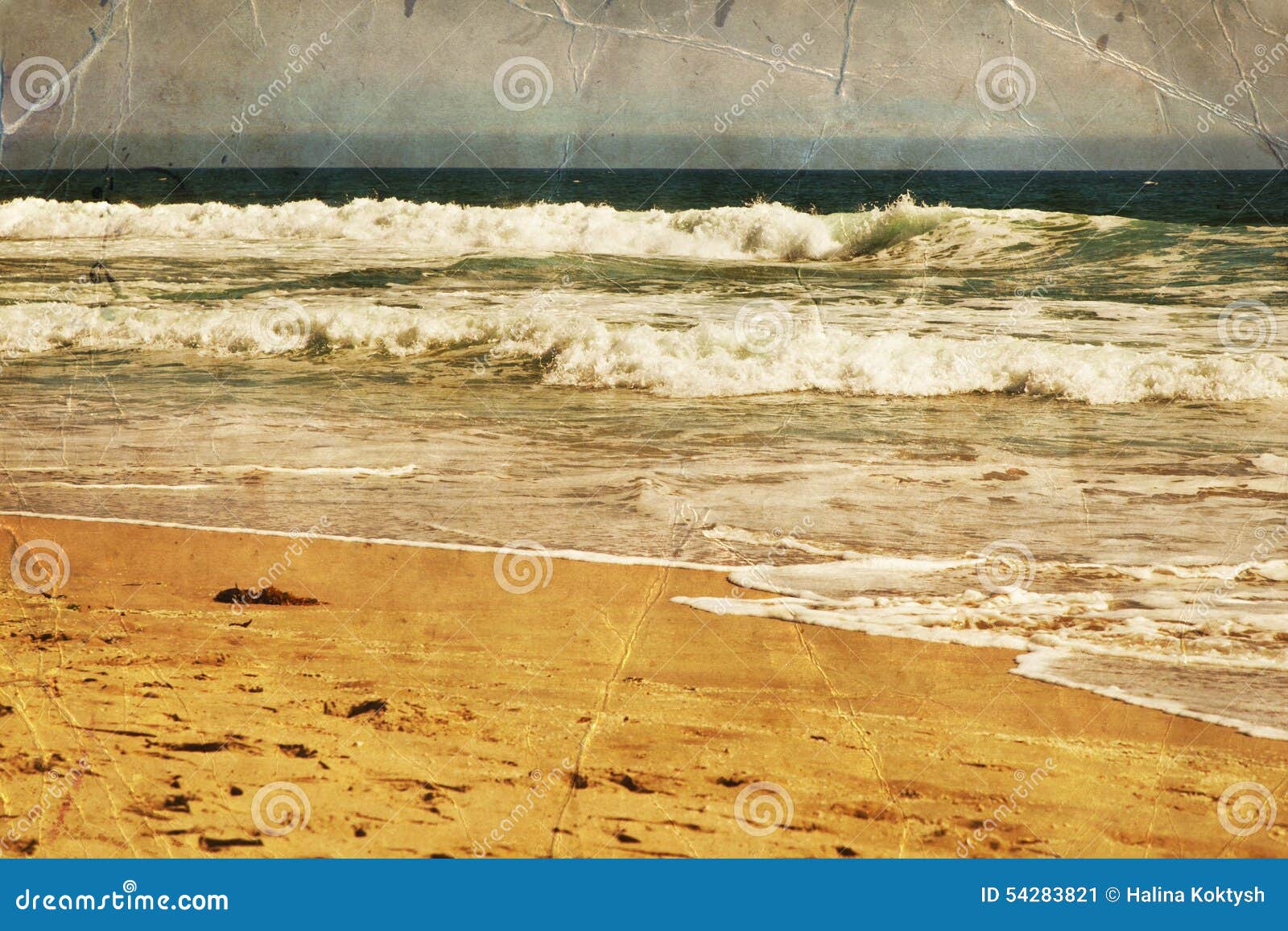 Beach, Ocean Water with Waves. Sea Sand Shore Stock Image - Image of ...